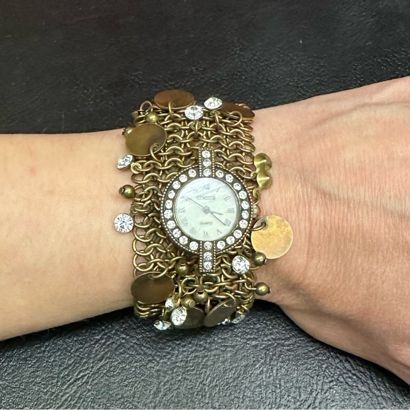 Chico's | Accessories | Chicos Boho Mixed Metal Watch Wwide Mesh Band ...